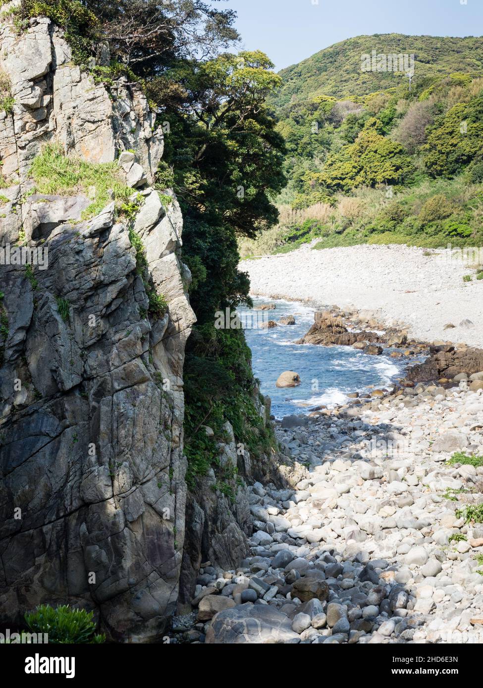 Side view of Hakusan Domon natural arch on cape Ashizuri - Kochi ...