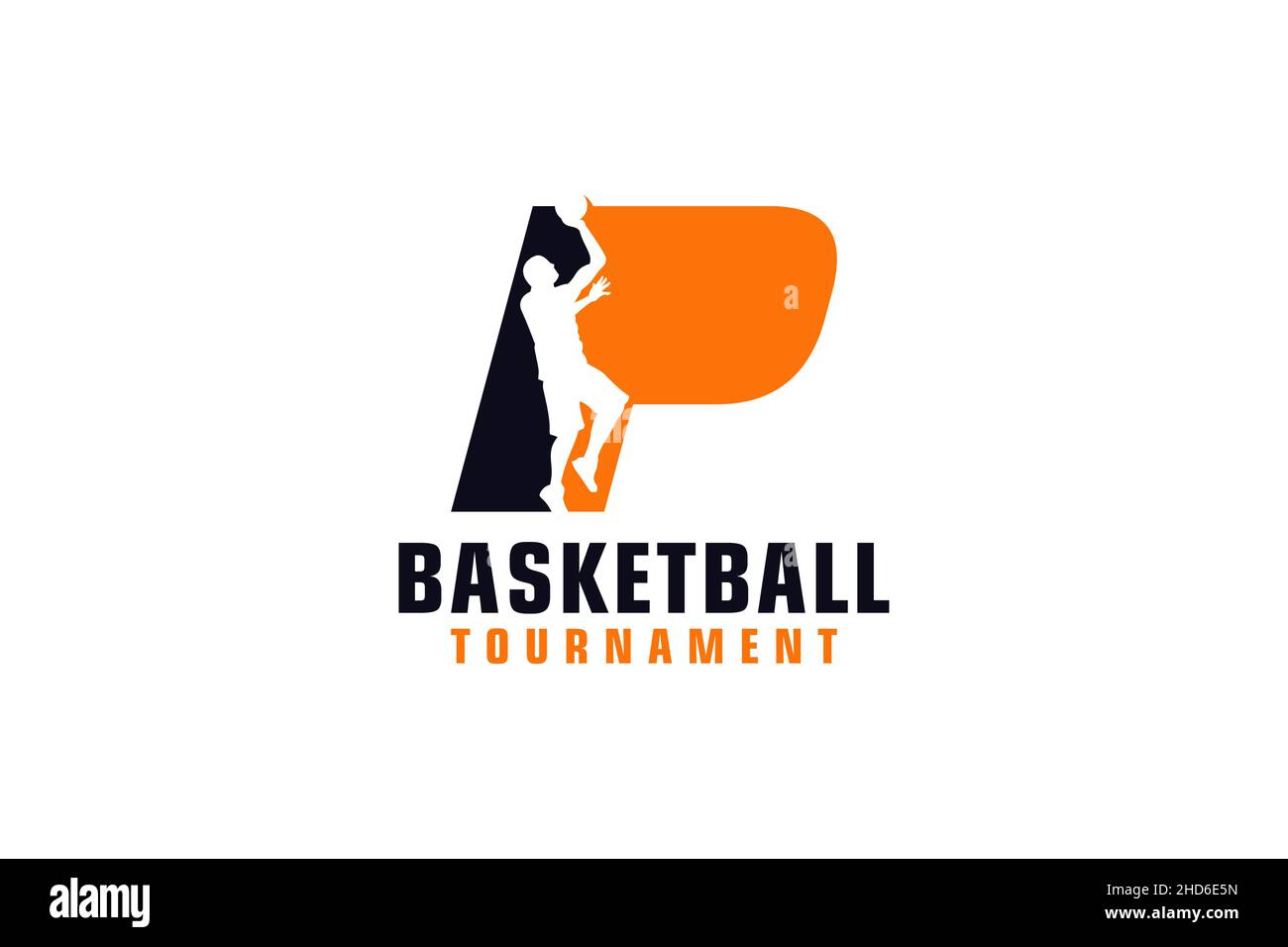 Letter P with Basketball Logo Design. Vector Design Template Elements ...