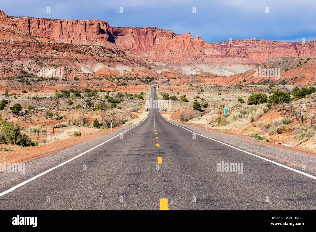 Scenic state route 24 running through Capitol Reef National Park near ...