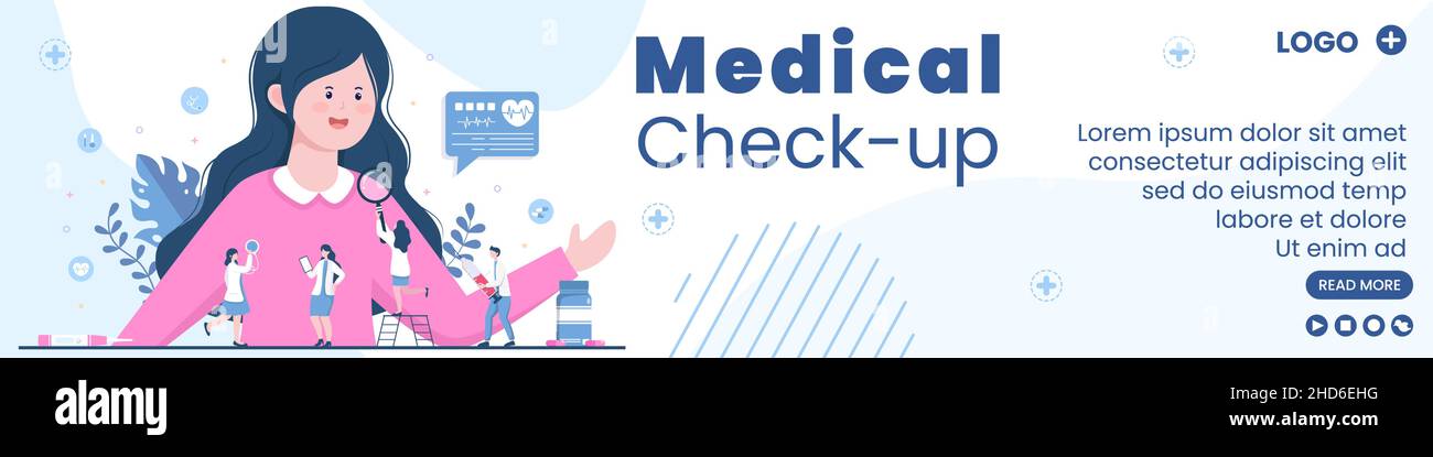 Medical Check up Banner Template Health care Flat Design Illustration ...