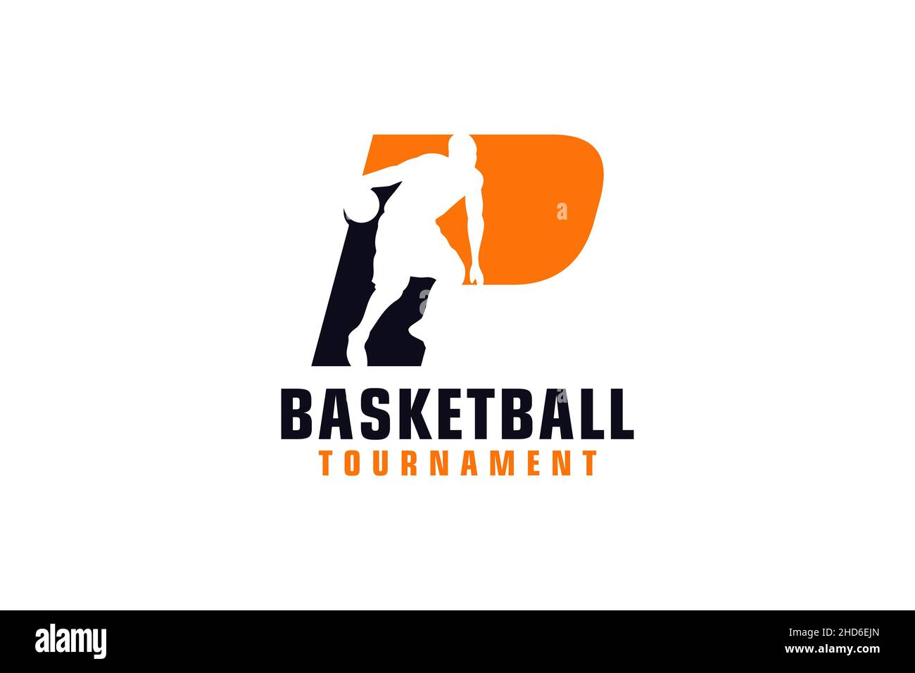 Letter P with Basketball Logo Design. Vector Design Template Elements ...