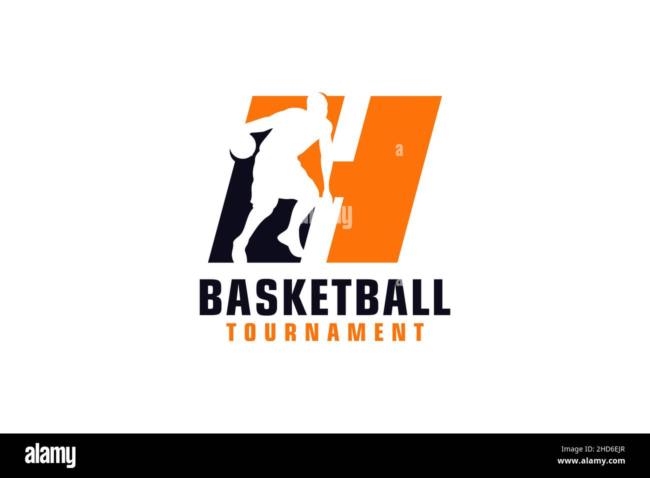 Letter H with Basketball Logo Design. Vector Design Template Elements ...
