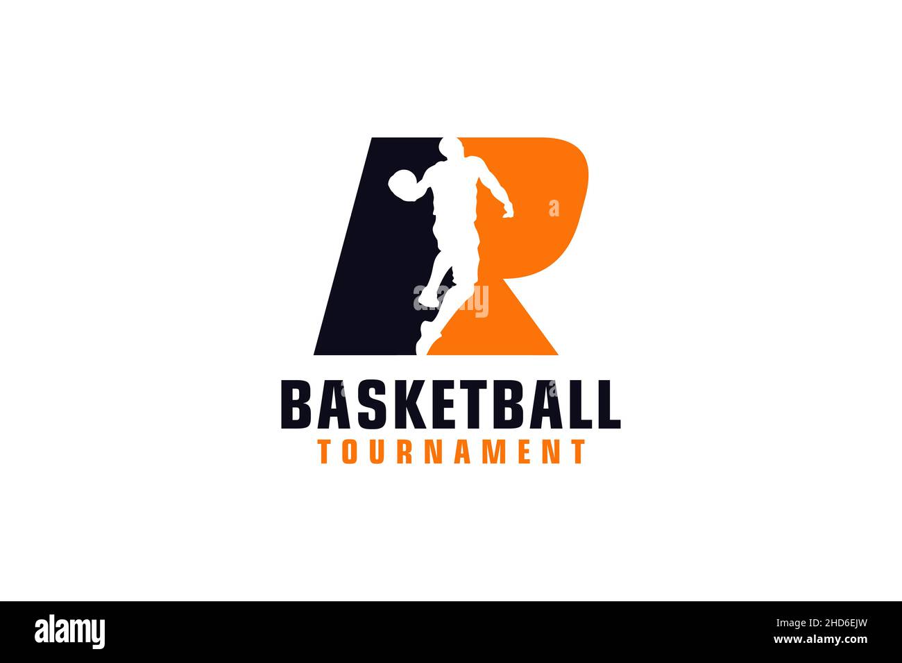 Letter R with Basketball Logo Design. Vector Design Template Elements ...