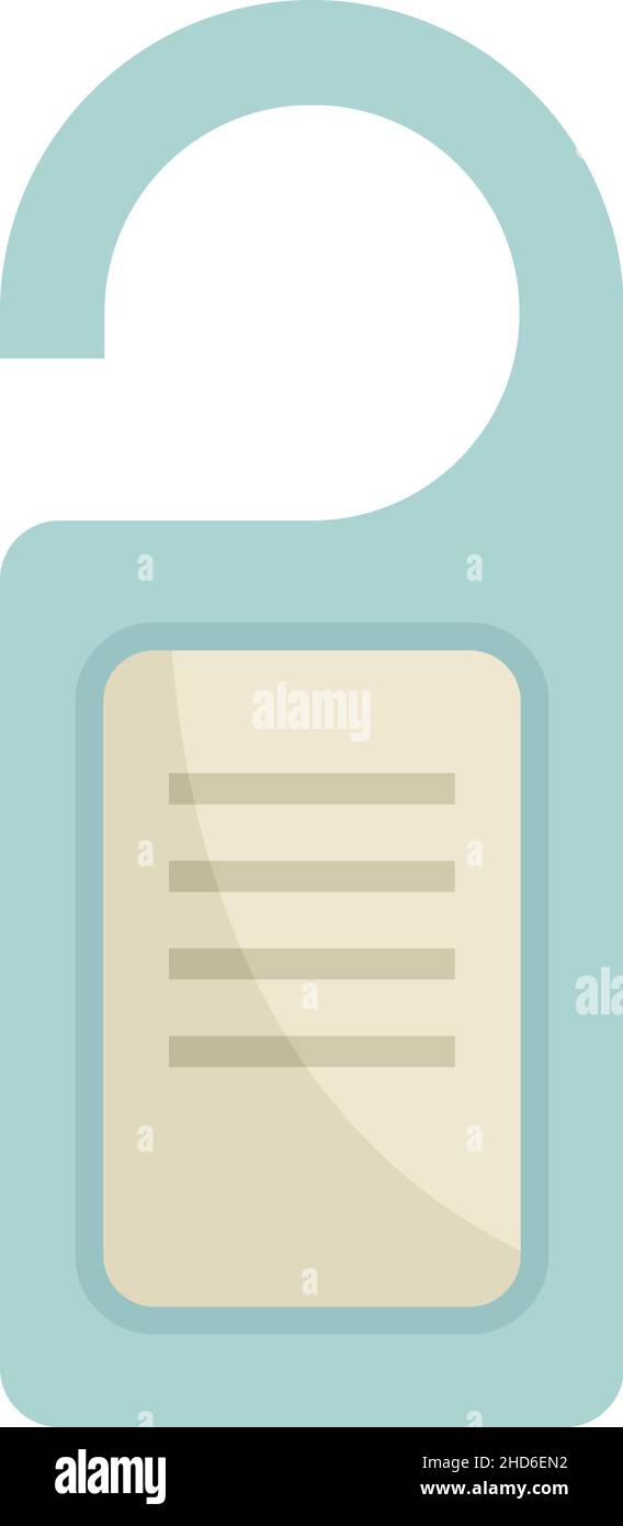 Room service door hanger icon. Flat illustration of room service door ...