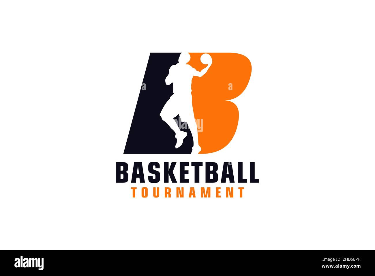Letter B with Basketball Logo Design. Vector Design Template Elements ...