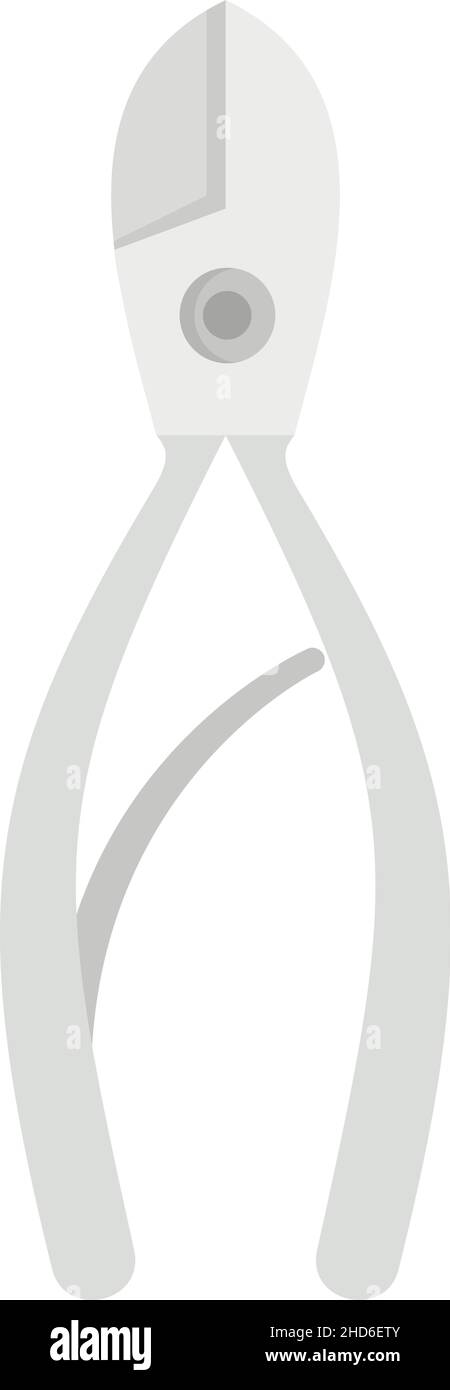 Polish steel pliers icon. Flat illustration of polish steel pliers ...