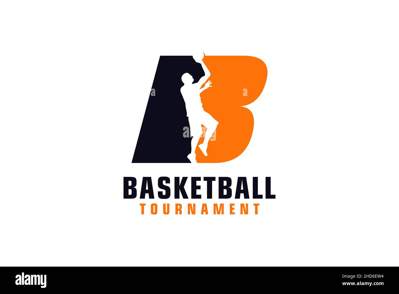 Letter B with Basketball Logo Design. Vector Design Template Elements ...