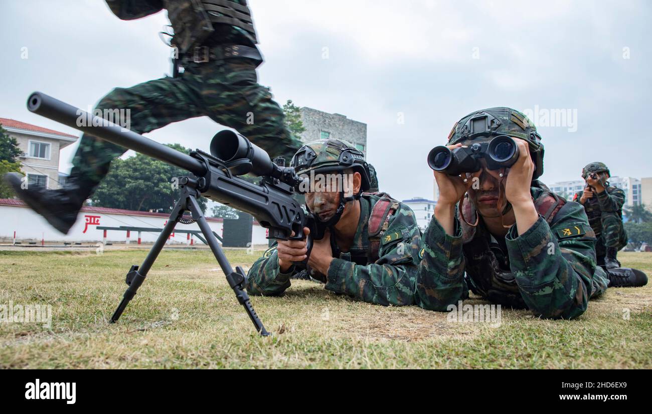 BEIHAI, CHINA - JANUARY 4, 2022 - Members of special operations forces ...