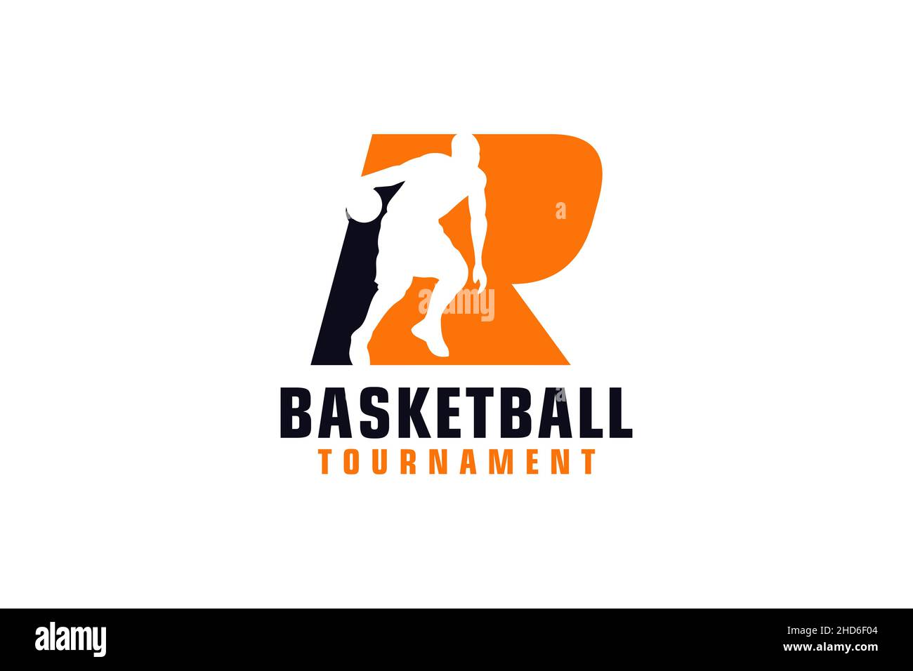 Letter R with Basketball Logo Design. Vector Design Template Elements ...