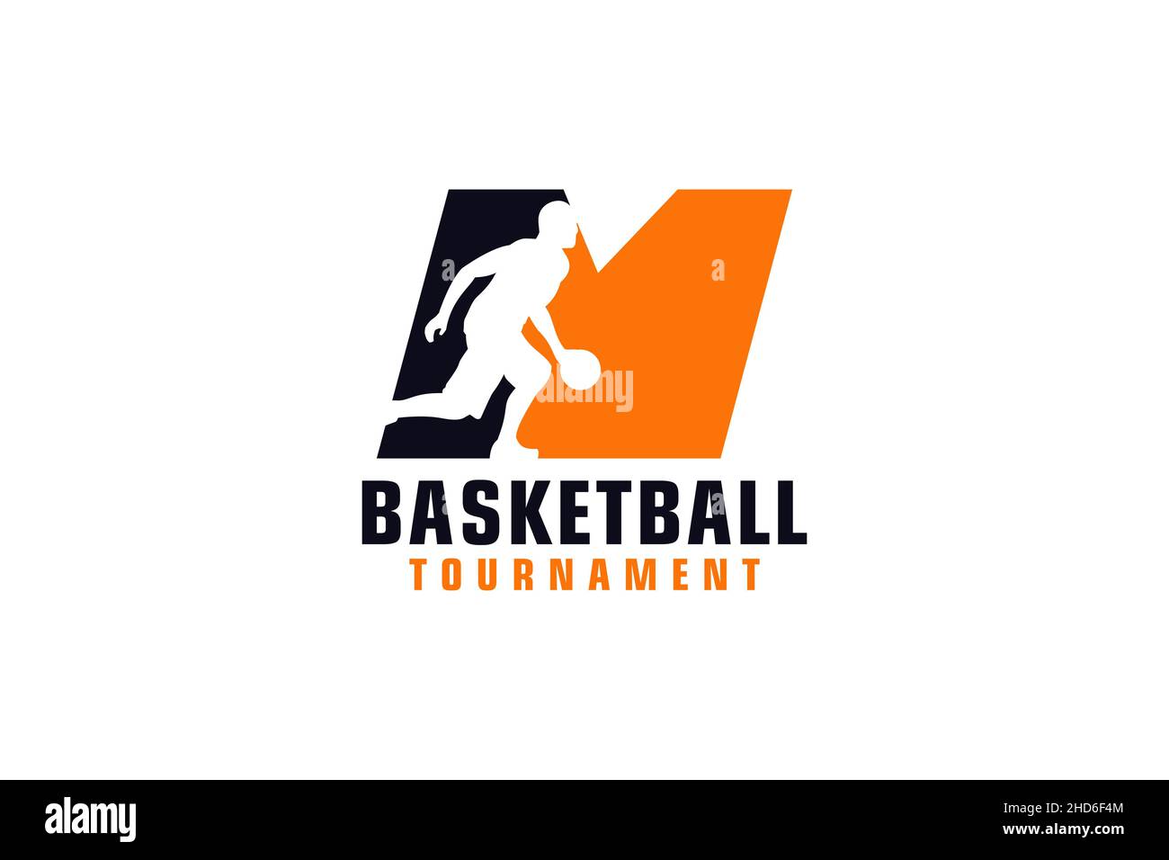 Letter M with Basketball Logo Design. Vector Design Template Elements ...