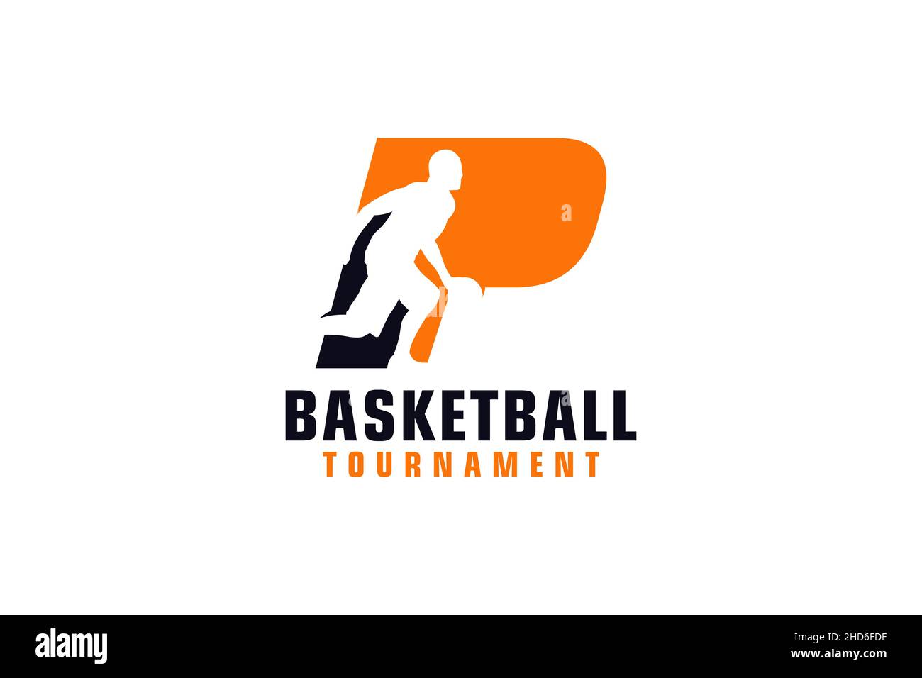 Letter P with Basketball Logo Design. Vector Design Template Elements ...