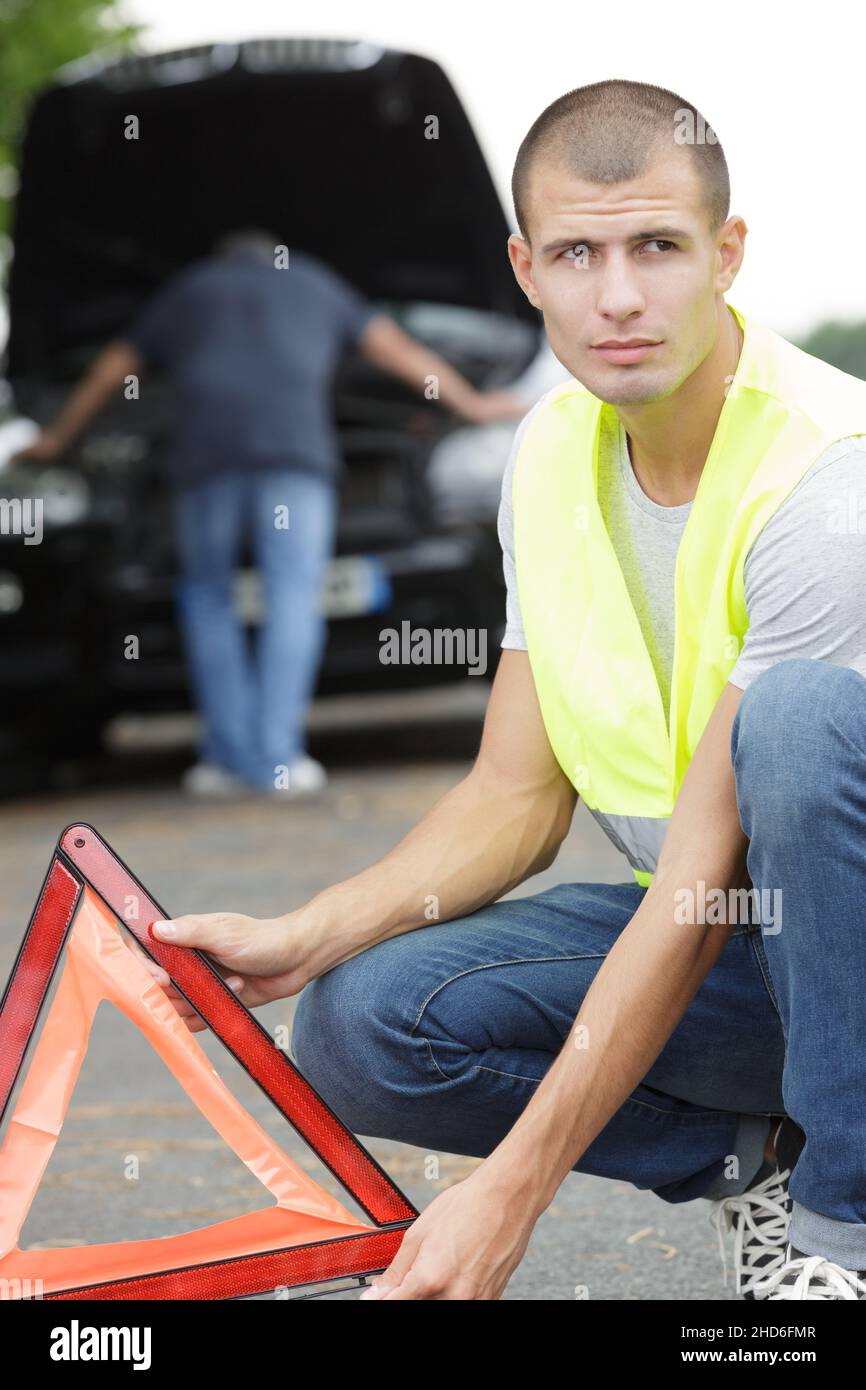 Car breakdown on highway female hi-res stock photography and images - Alamy