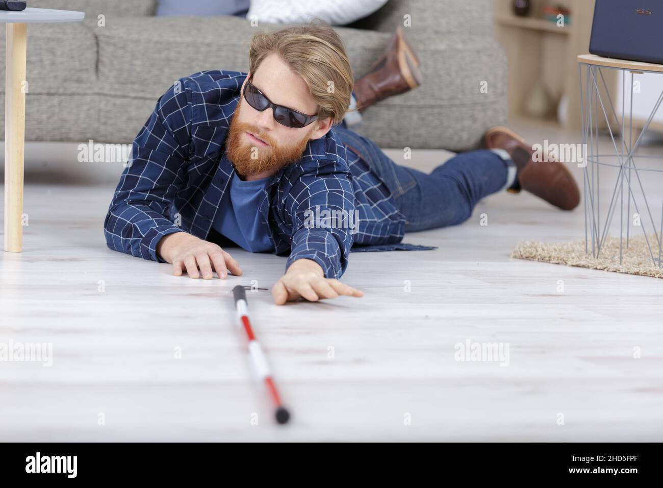 Blind boy stick hi-res stock photography and images - Alamy