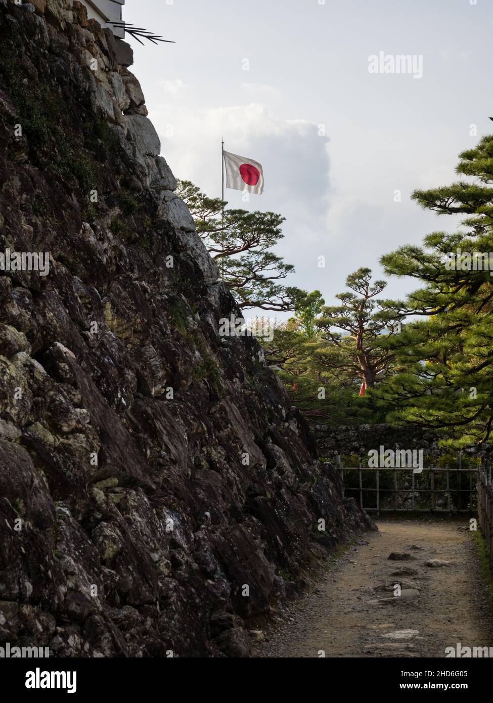 Stone basement of Kochi castle, one of the 12 original Edo period ...