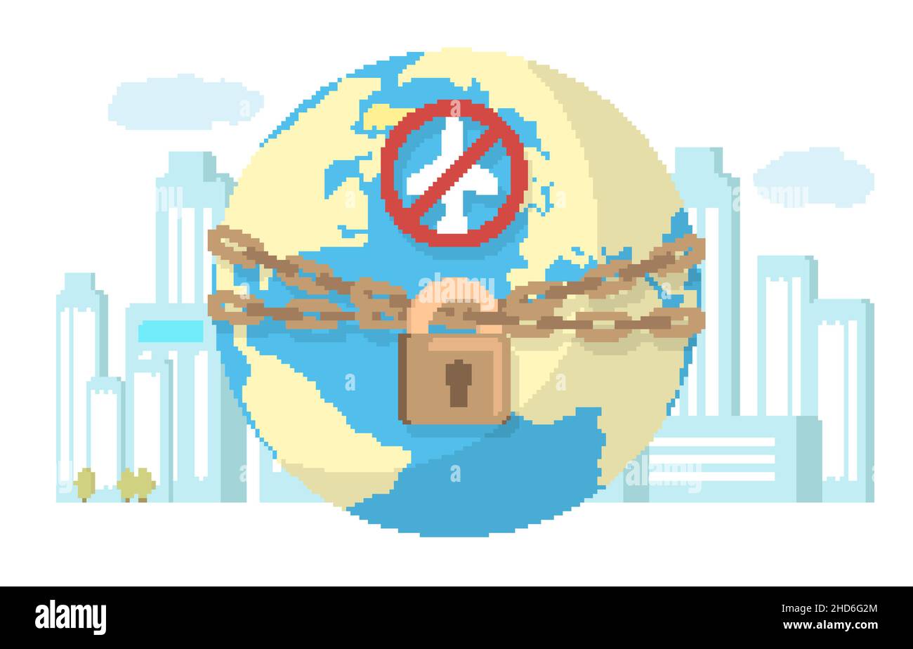 Closed country borders due to global coronavirus pandemic, vector ...