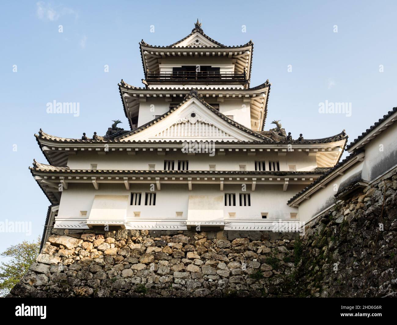 Kochi, Japan - April 7, 2018: Main tower of Kochi castle, one of the 12 ...
