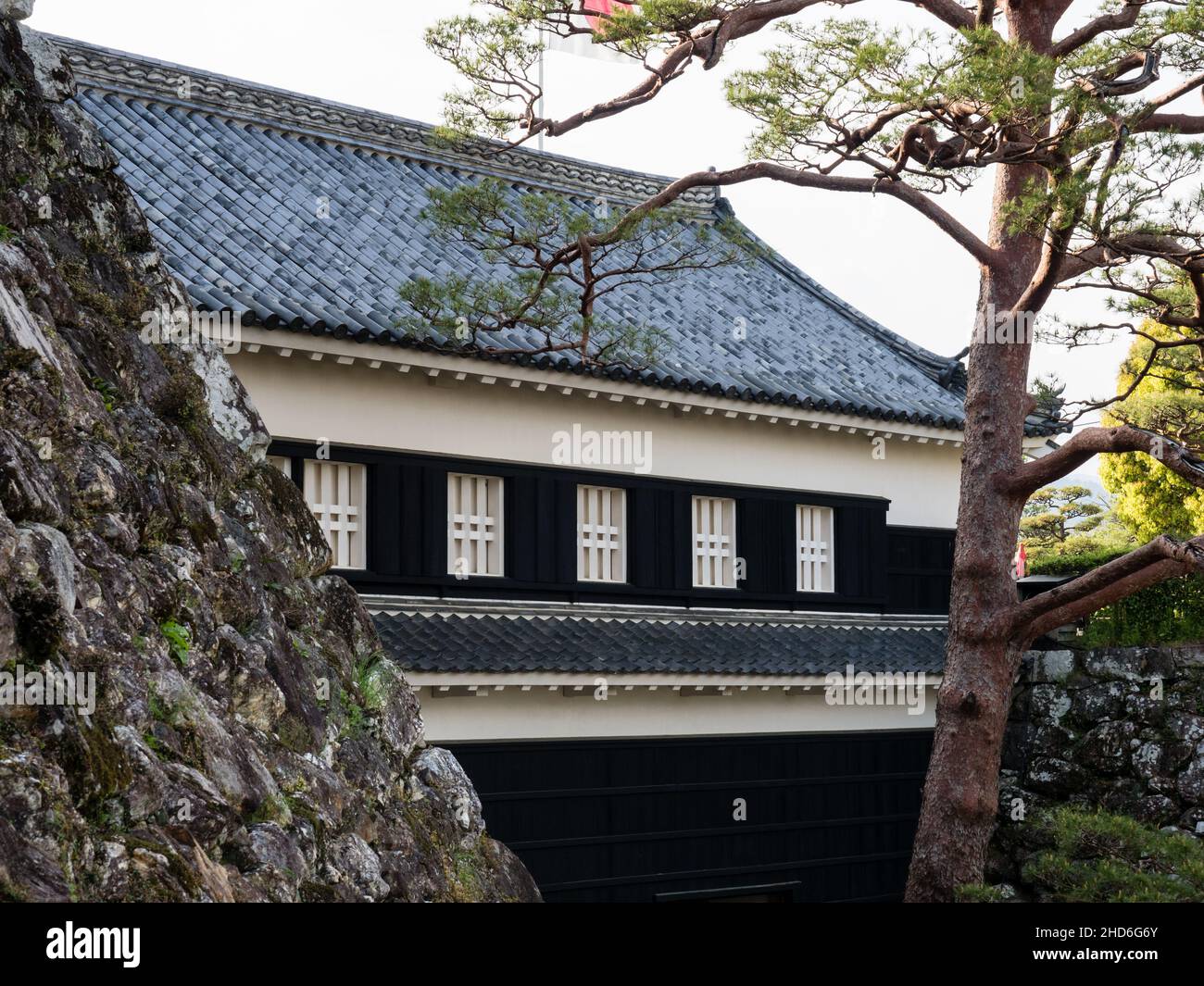 Kochi, Japan - April 7, 2018: Stone wall and entrance gate of Kochi ...