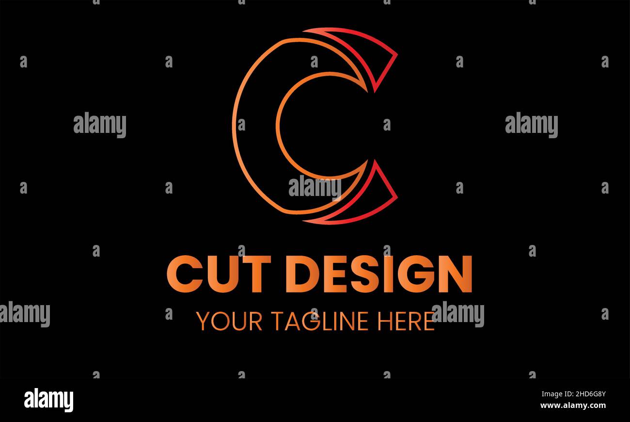 Alphabet c cut shape abstract monogram vector logo template Stock ...