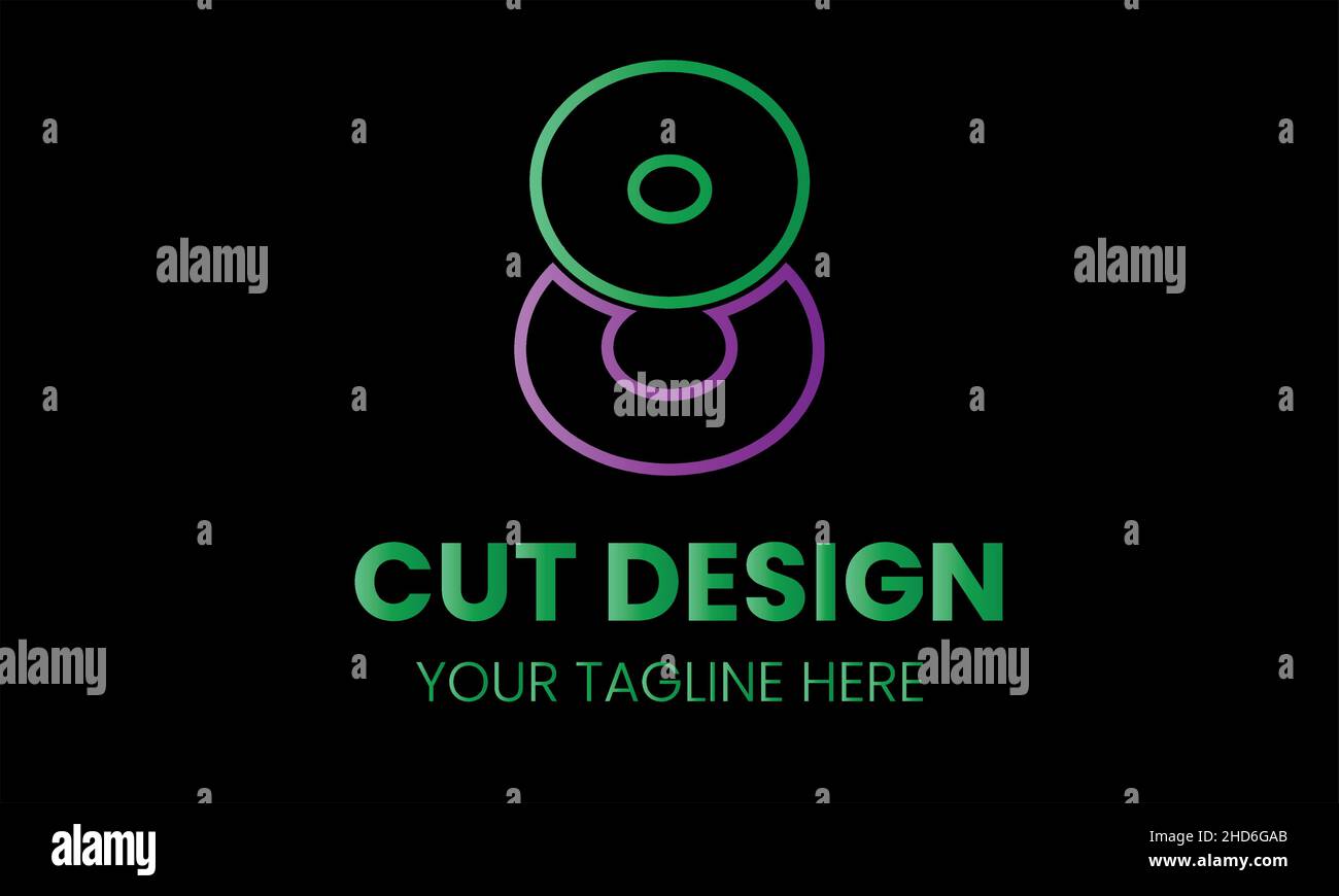 Number 8 cut shape abstract monogram vector logo template Stock Vector ...