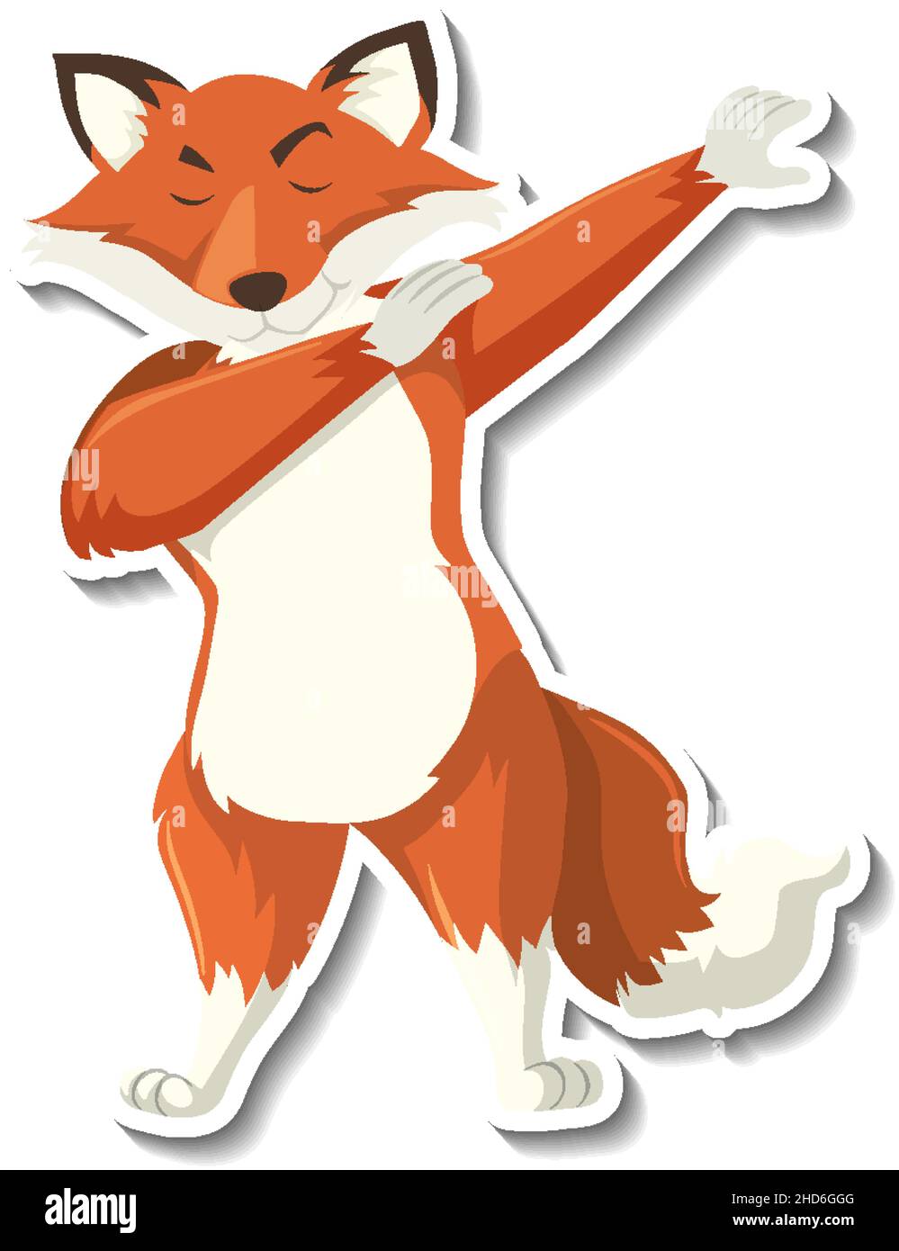 A fox dancing animal cartoon sticker illustration Stock Vector Image ...