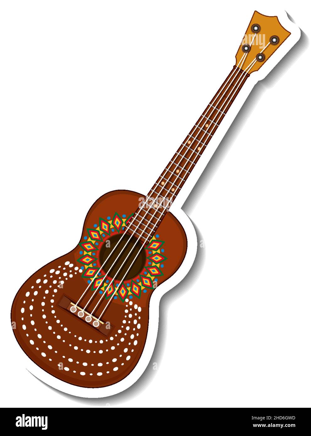 Mexican guitar music instrument cartoon illustration Stock Vector Image ...