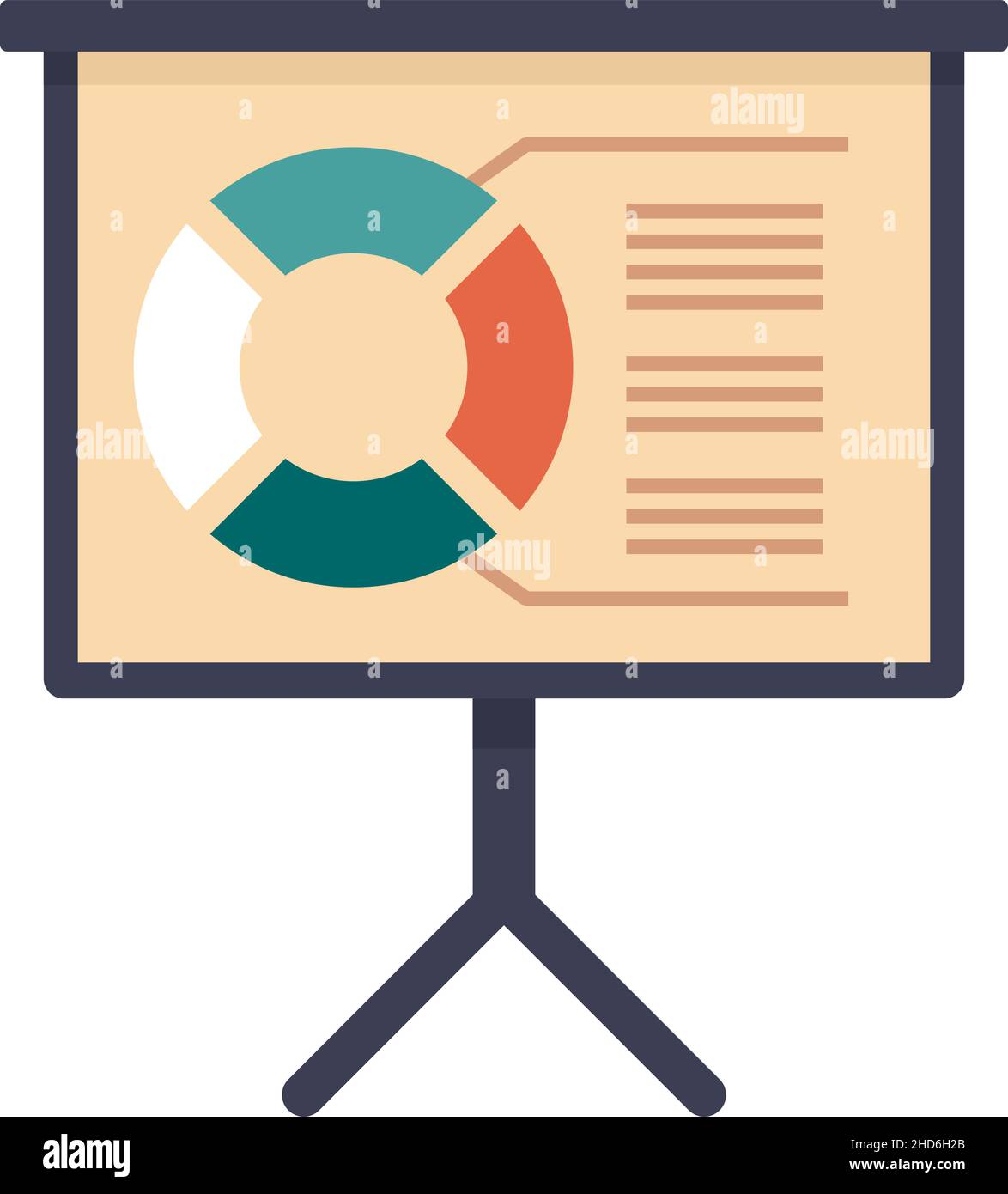 Manager pie chart board icon. Flat illustration of manager pie chart ...