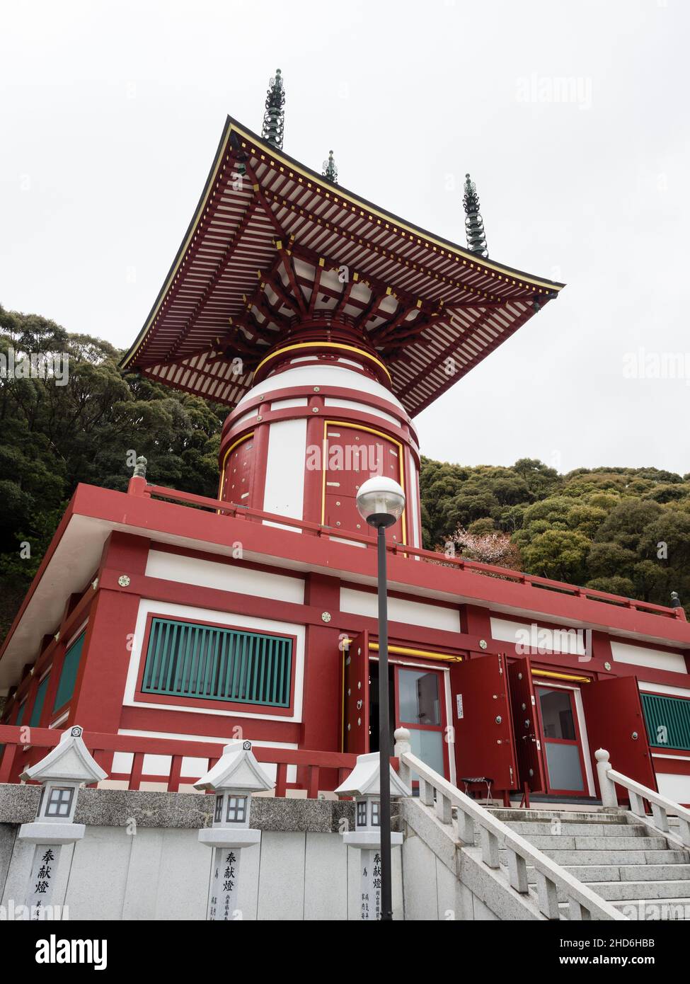 Minami, Tokushima prefecture, Japan - April 5, 2018: Red pagoda of ...
