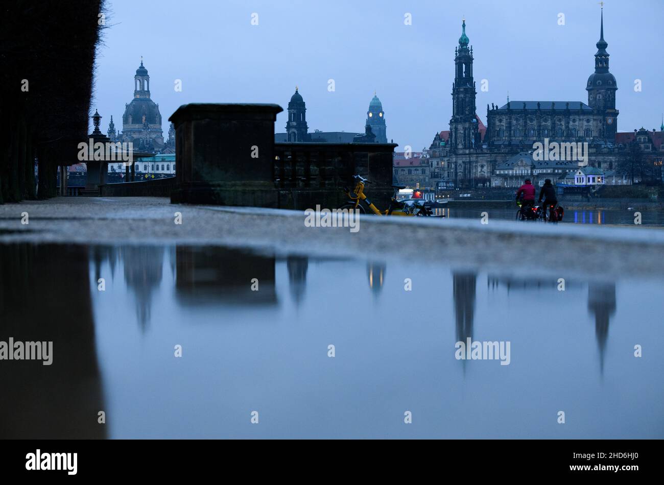 Dresden, Germany. 04th Jan, 2022. The old town scenery with the dome of ...