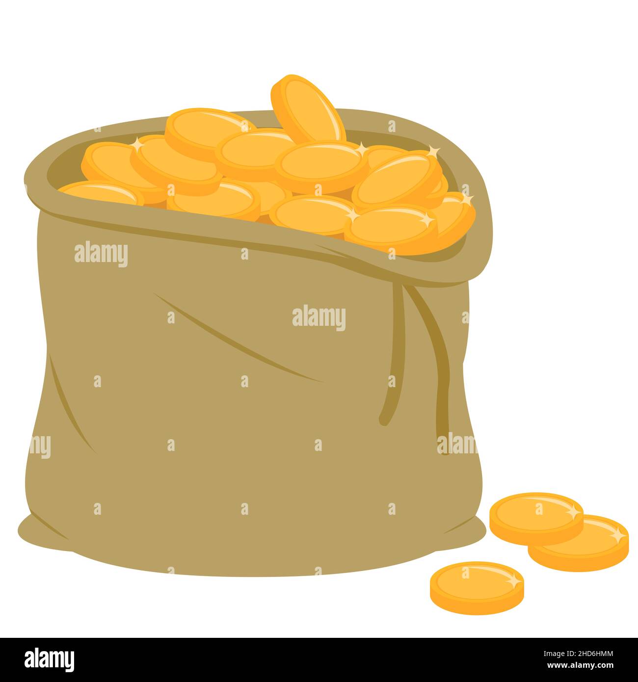 Bag gold coins sack hi-res stock photography and images - Alamy