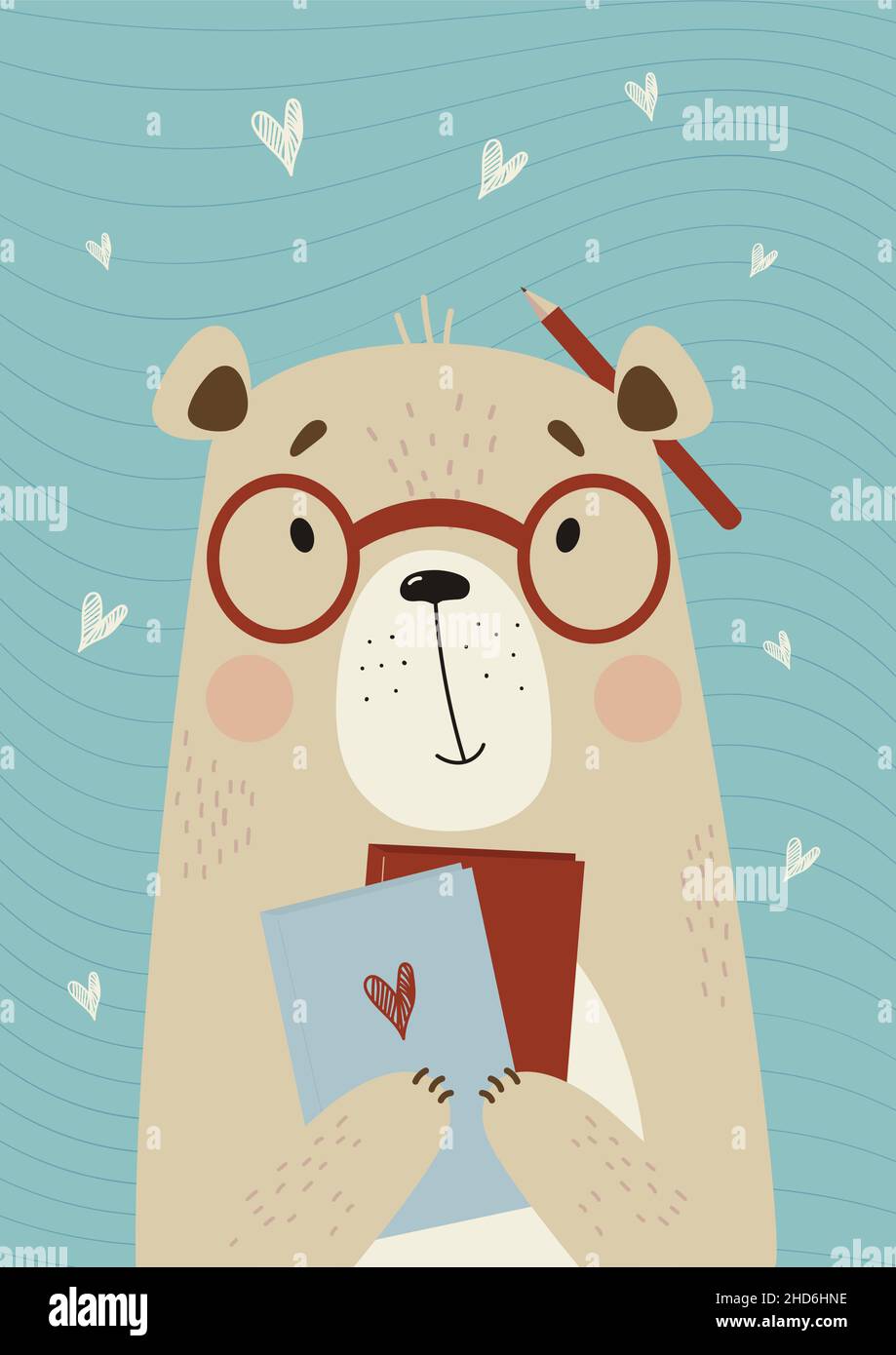 Smart Bear Logo Clipart