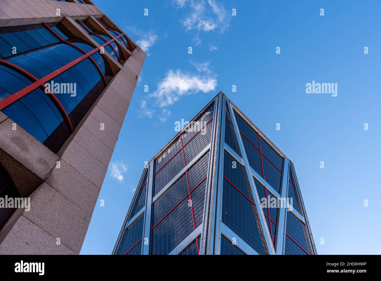 Madrid, Spain - December 5, 2021: Exterior view of modern office ...
