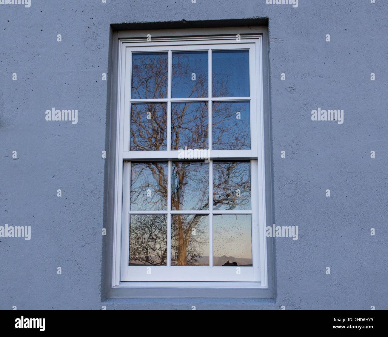 Exterior view of a window of a lighthouse in Halibut Point State Park ...