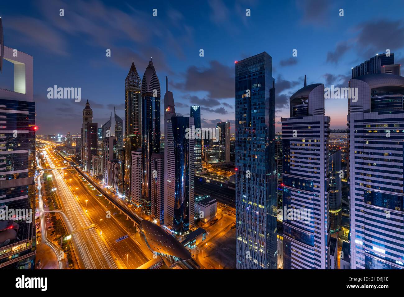 Aerial View of Shaikh Zayed Road early morning view Stock Photo - Alamy