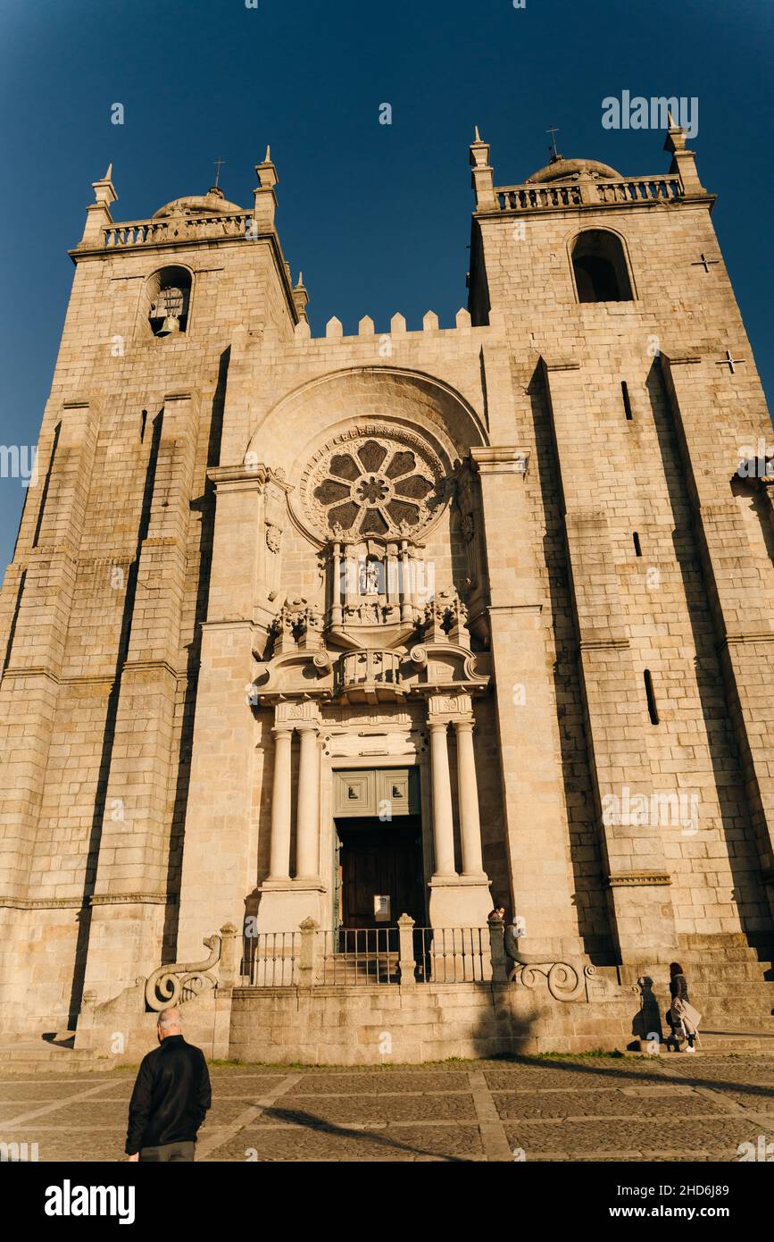 Romanesque Cathedral of Porto, portugal - November, 2021. High quality ...