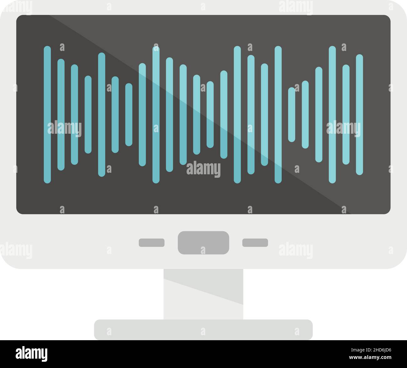 Monitor music equalizer icon. Flat illustration of monitor music equalizer vector icon isolated ...