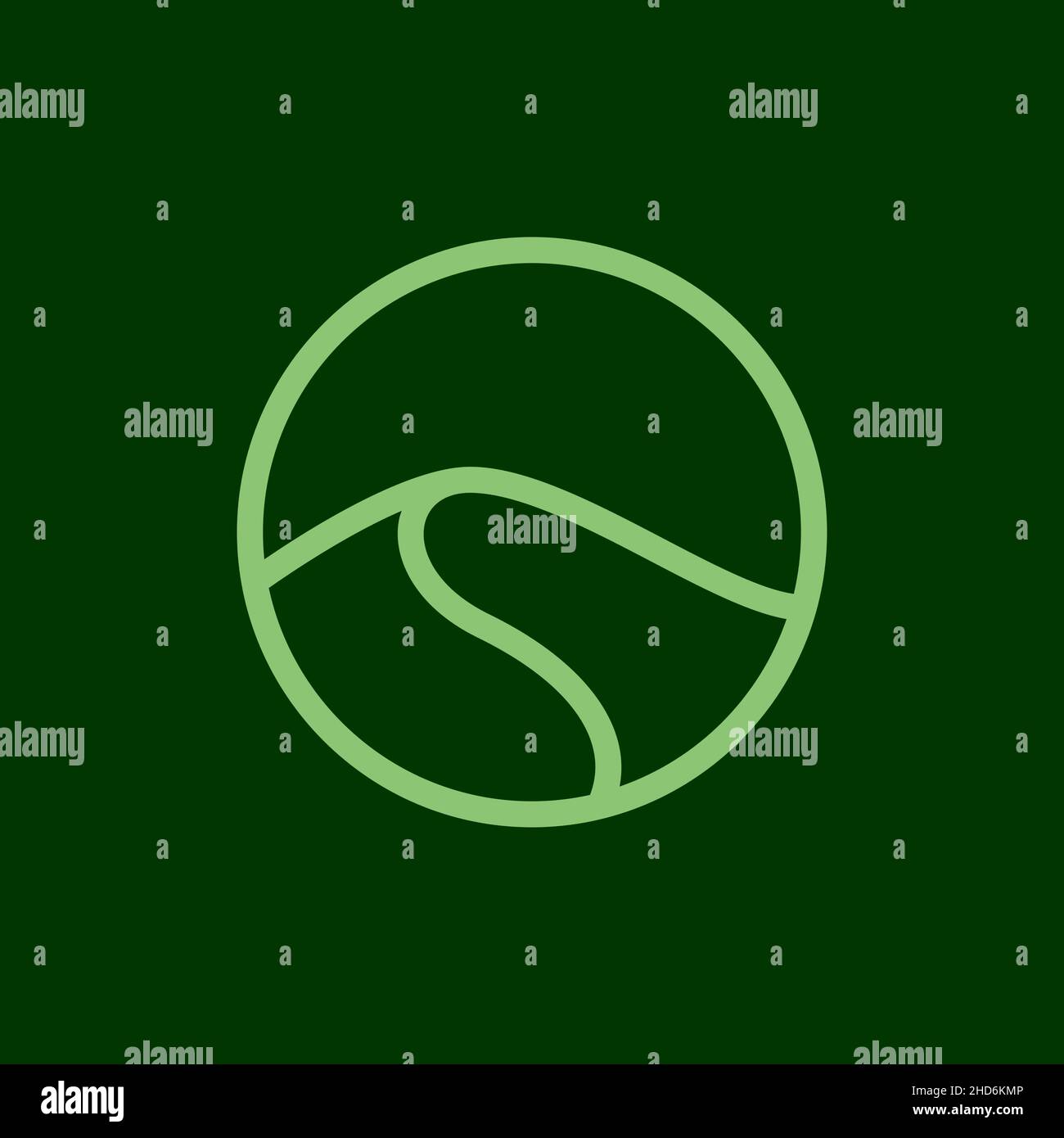 circle green with hill panoramic logo design vector graphic symbol icon ...