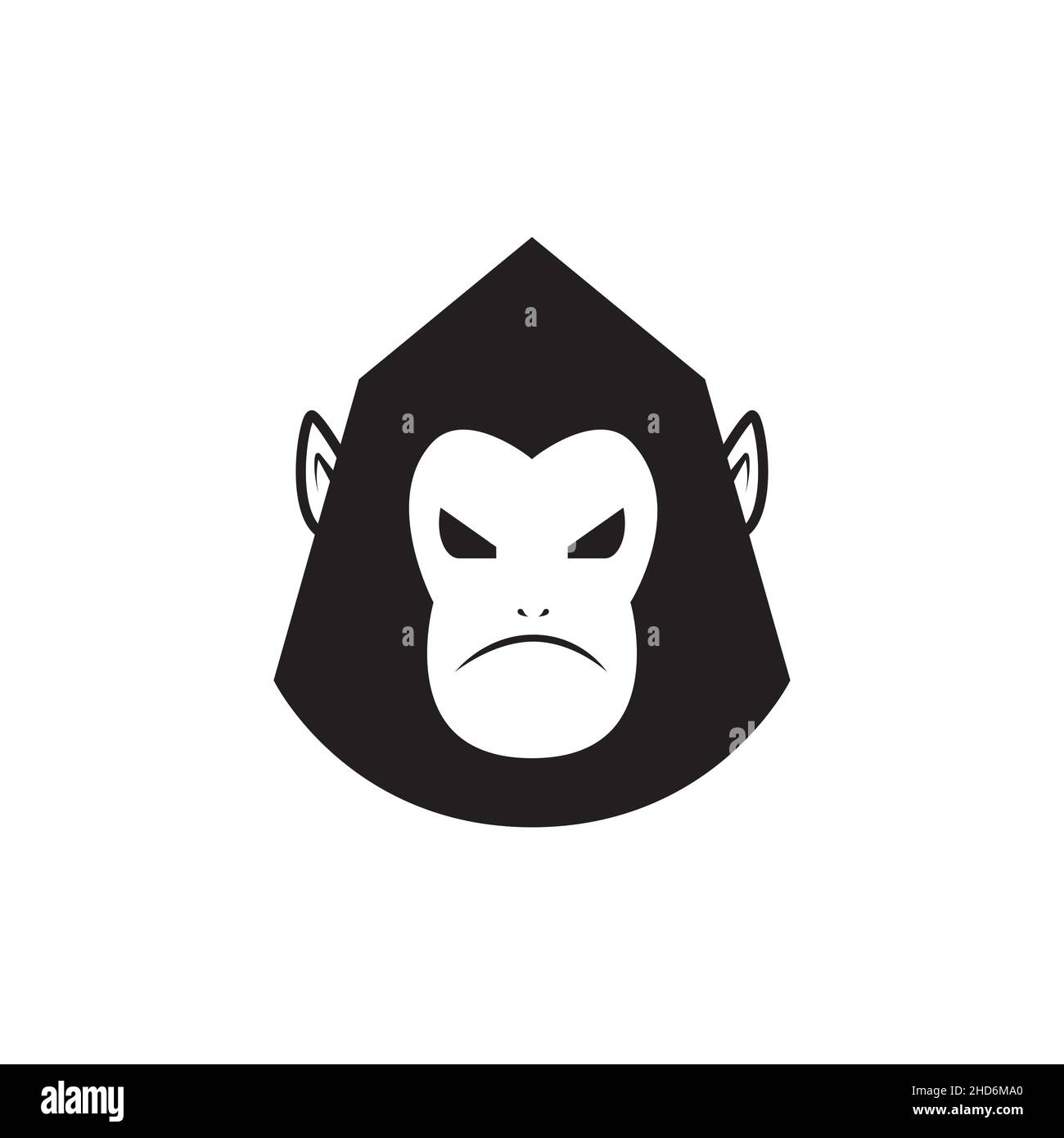 Golden snub-nosed monkey face black logo design vector graphic symbol ...