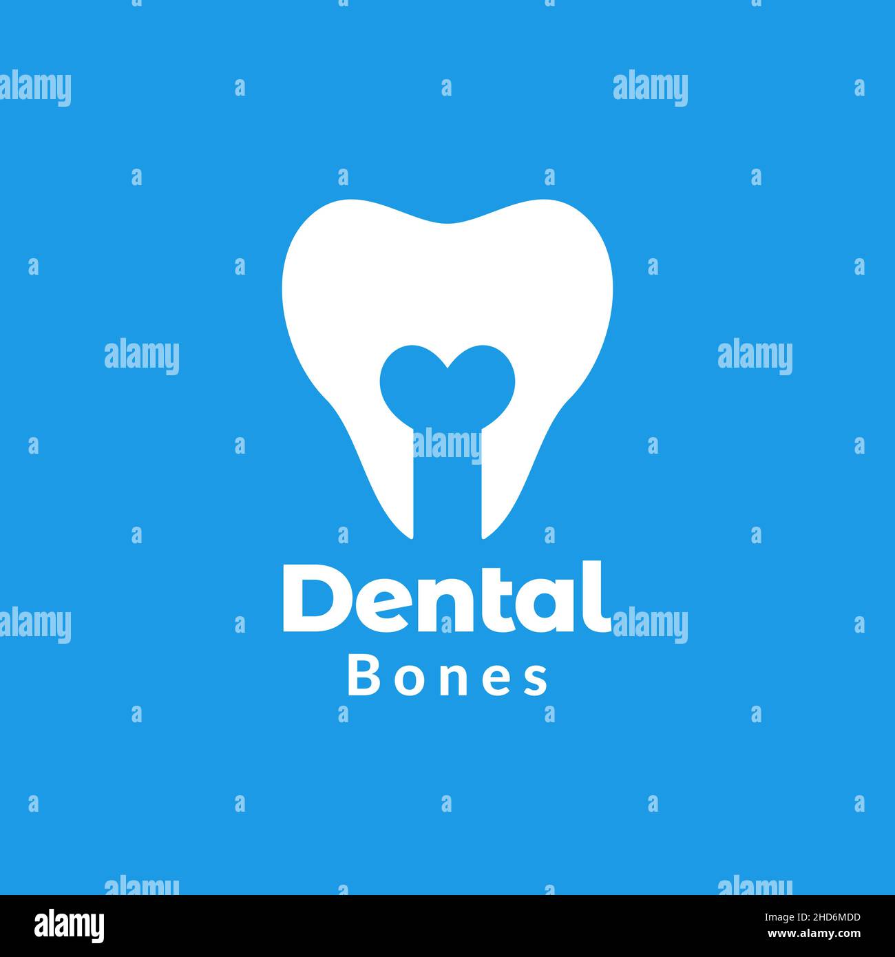negative space bone with tooth logo design vector graphic symbol icon ...