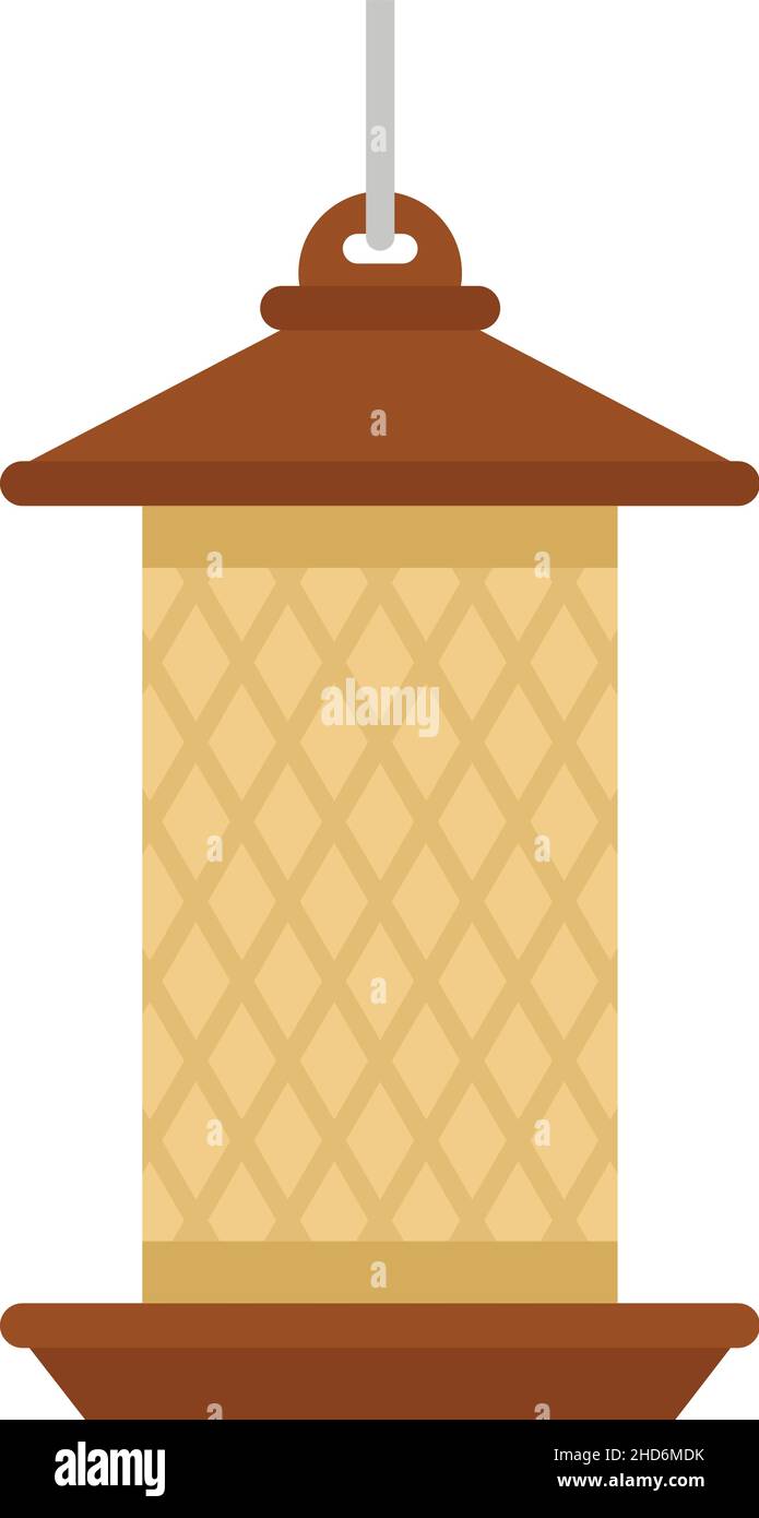 Cylinder bird feeders icon. Flat illustration of cylinder bird feeders ...