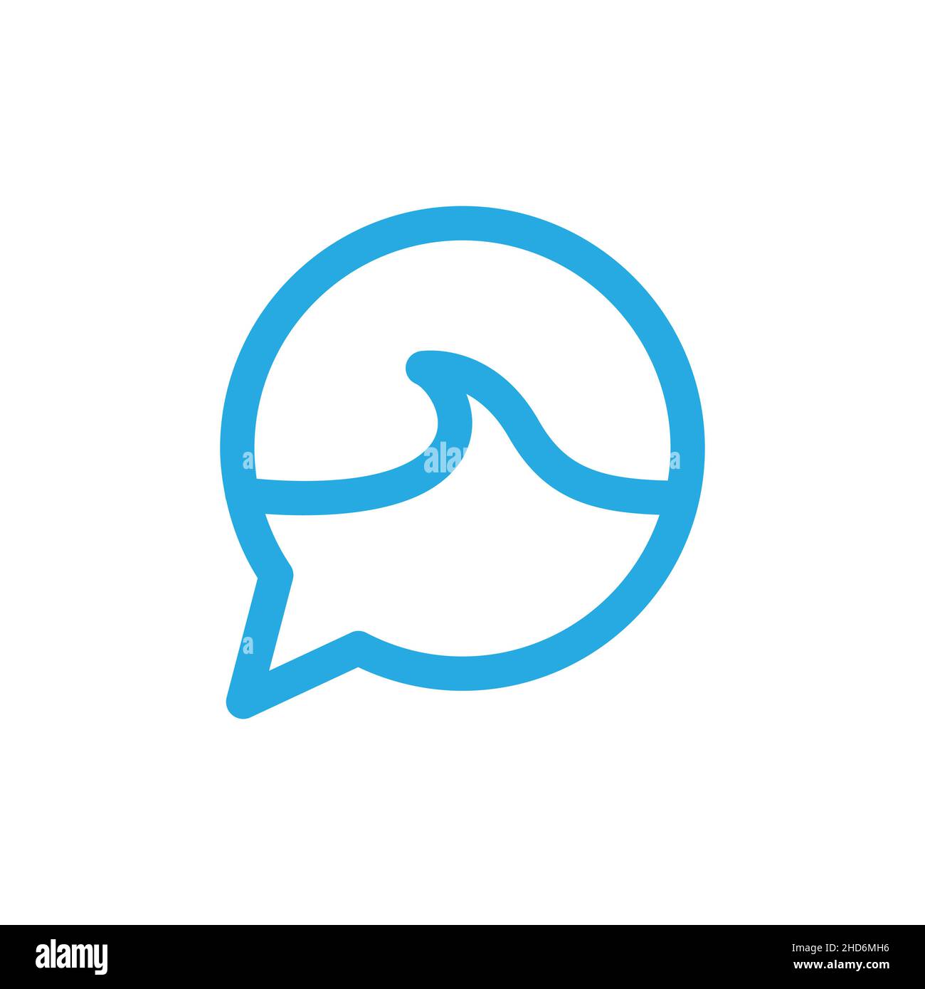 waves with bubble chat talk logo design vector graphic symbol icon sign ...