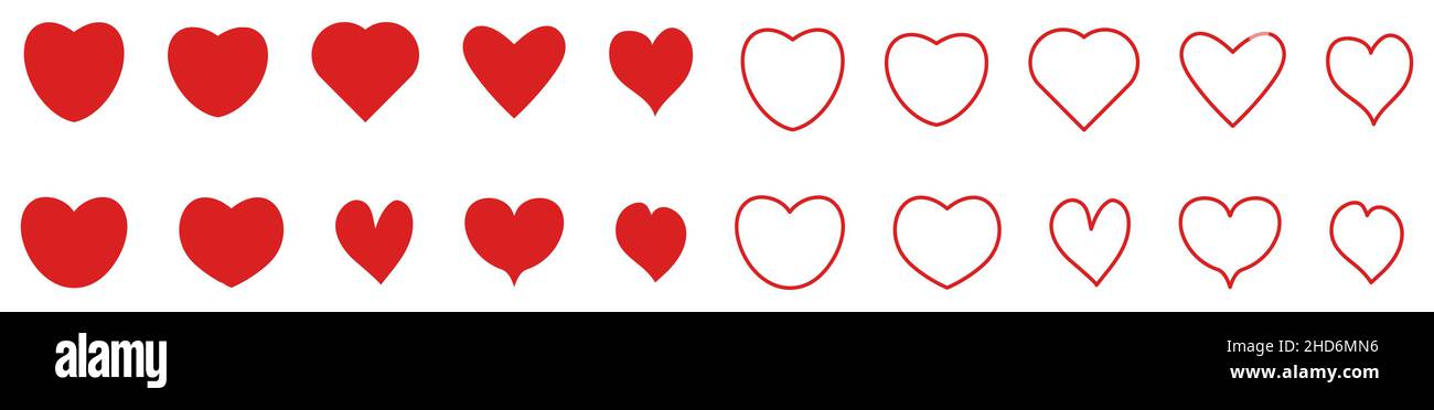 Set of heart icons Stock Vector Image & Art - Alamy