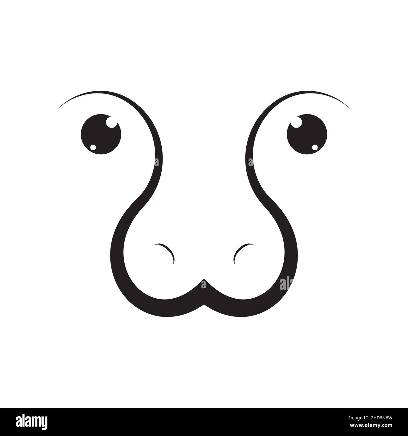 face cute animal big nose logo design vector graphic symbol icon sign ...