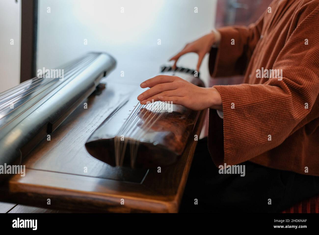 Chinese traditional musical instrument, guqin Stock Photo - Alamy