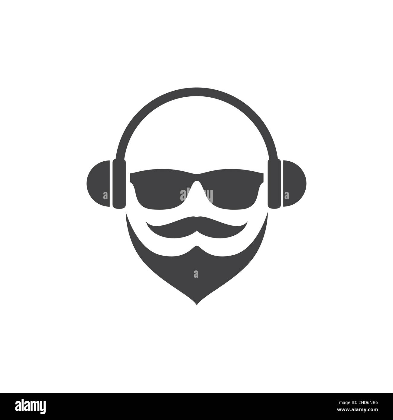 Laughing man headphones Stock Vector Images - Alamy