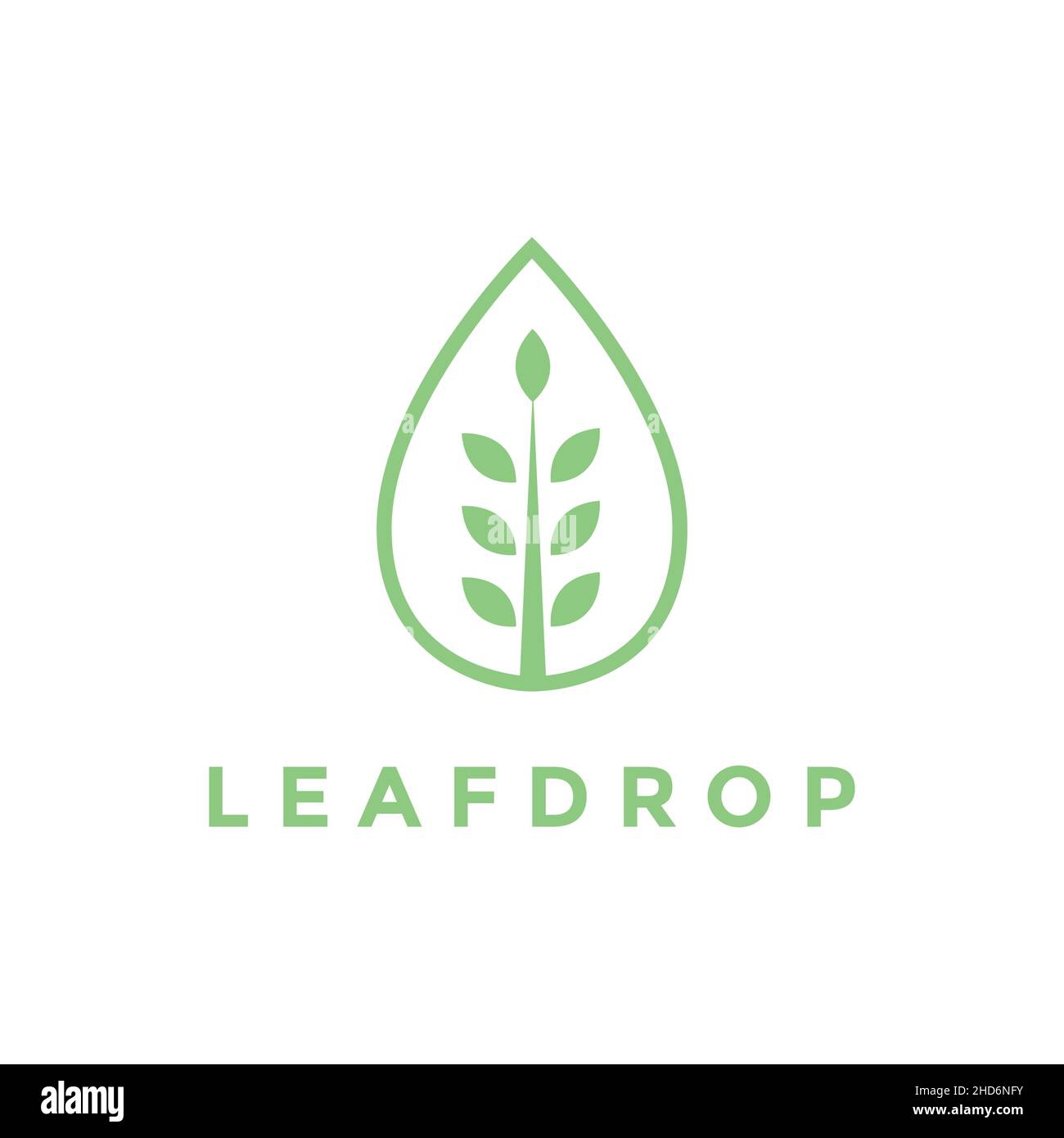 line green drop water with plant logo design vector graphic symbol icon ...