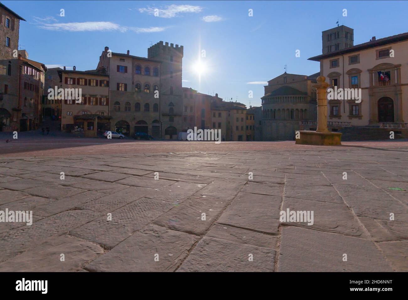 Piazza Grande square, Old Town, Arezzo, Tuscany, Italy, Europe Stock ...