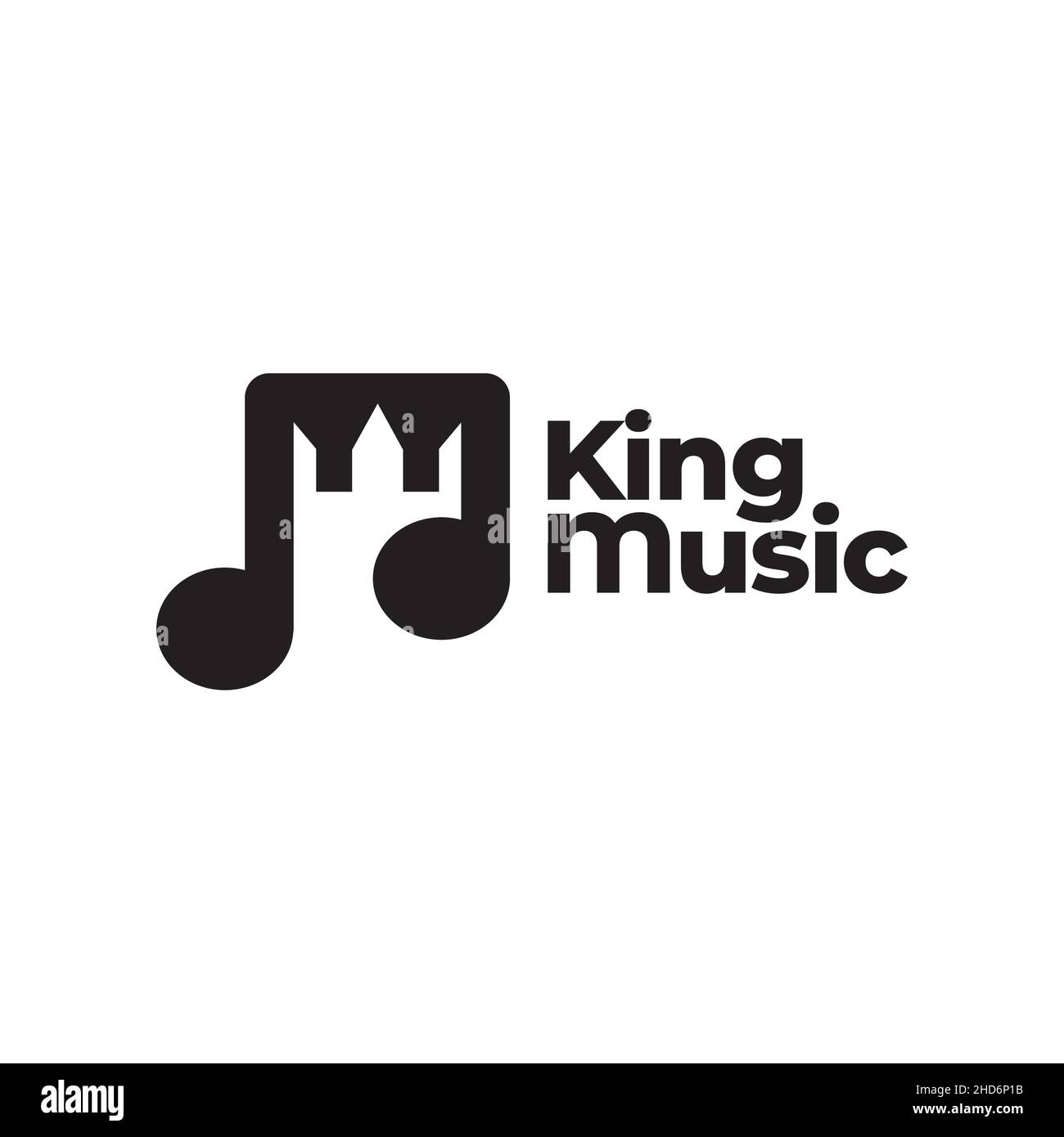 note music with crown logo design vector graphic symbol icon sign ...