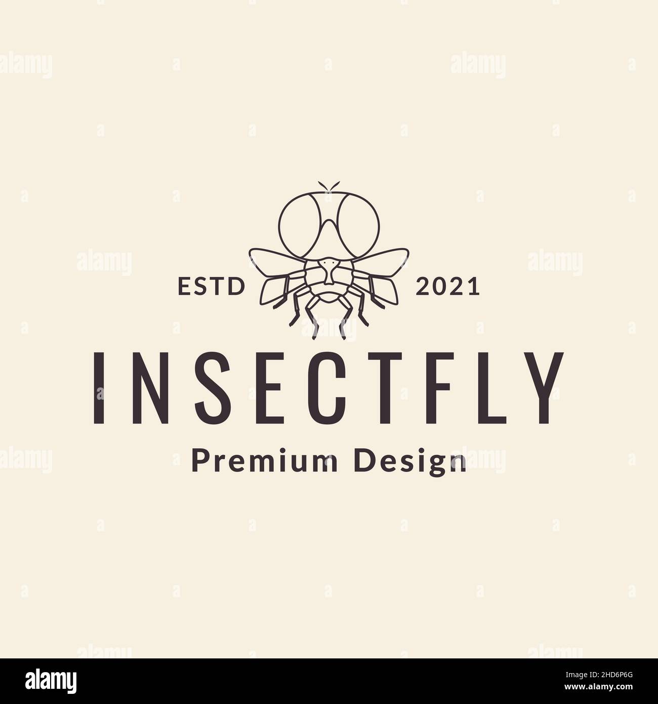line insect flies hipster logo design vector graphic symbol icon sign ...