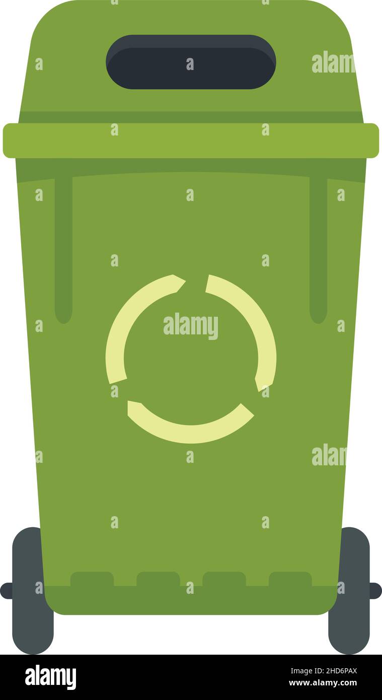 House garbage bin icon. Flat illustration of house garbage bin vector ...