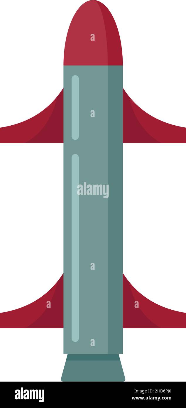 Missile rocket icon. Flat illustration of missile rocket vector icon ...